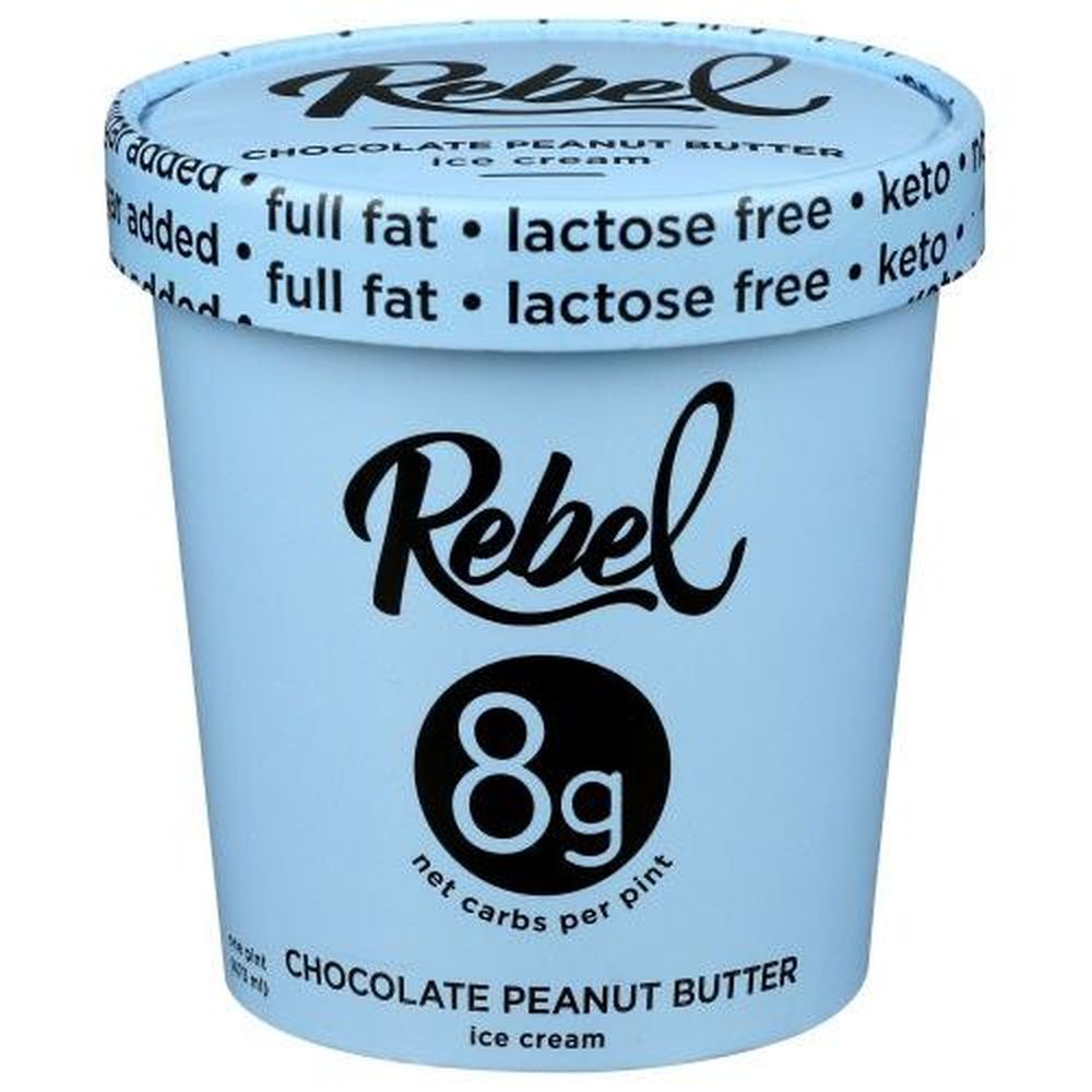 Rebel Chocolate Peanut Butter Ice Cream, 1 Pint -- 8 per case ...