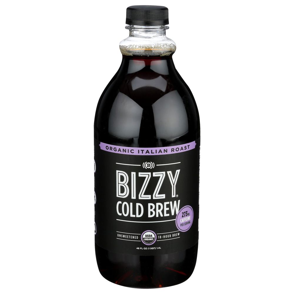 Bizzy Organic Italian Roast Unsweetened Cold Brew Coffee, 48 Fluid ...