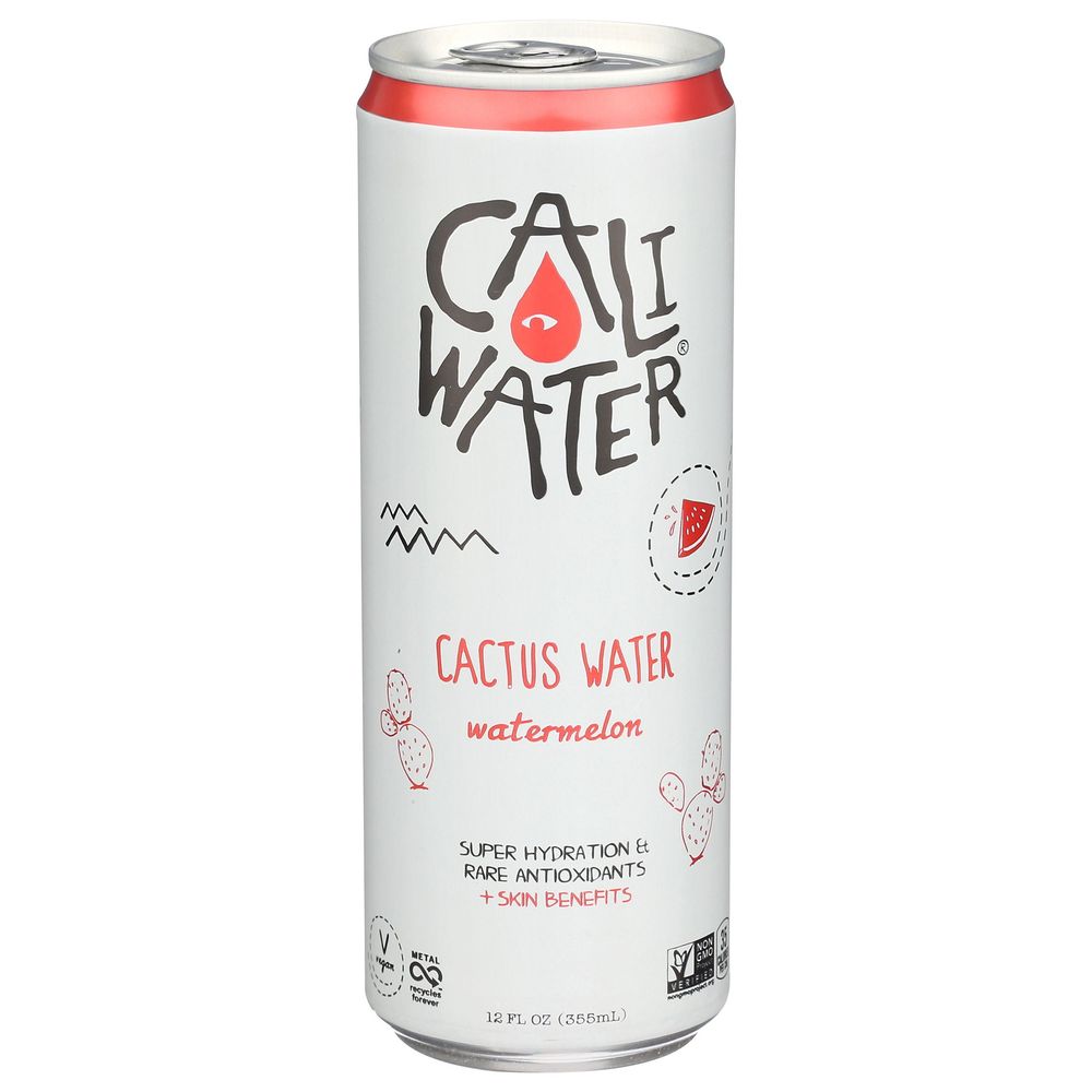 Caliwater Watermelon Cactus Water, 12 Fluid Ounce -- 12 per case