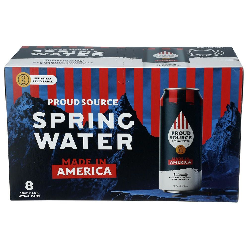 Proud Source Made in America Alkaline Spring Water, 128 Fluid Ounce ...