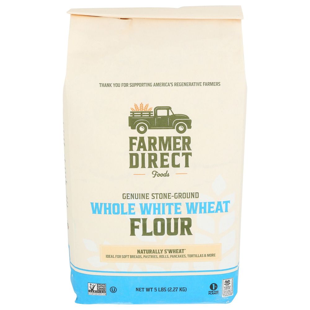 Farmer Direct Foods Genuine Stone Ground Whole White Wheat Flour, 5 ...