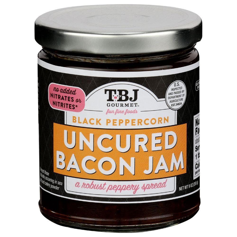TBJ Gourmet Black Pepper Uncured Bacon Jam, 9 Ounce -- 6 per case