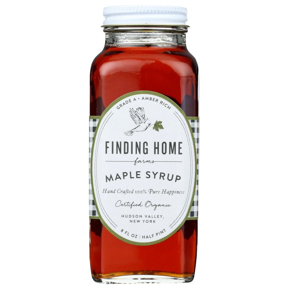 Finding Home Farms Organic Maple Syrup, 8 Fluid Ounce Farmhouse Bottle ...