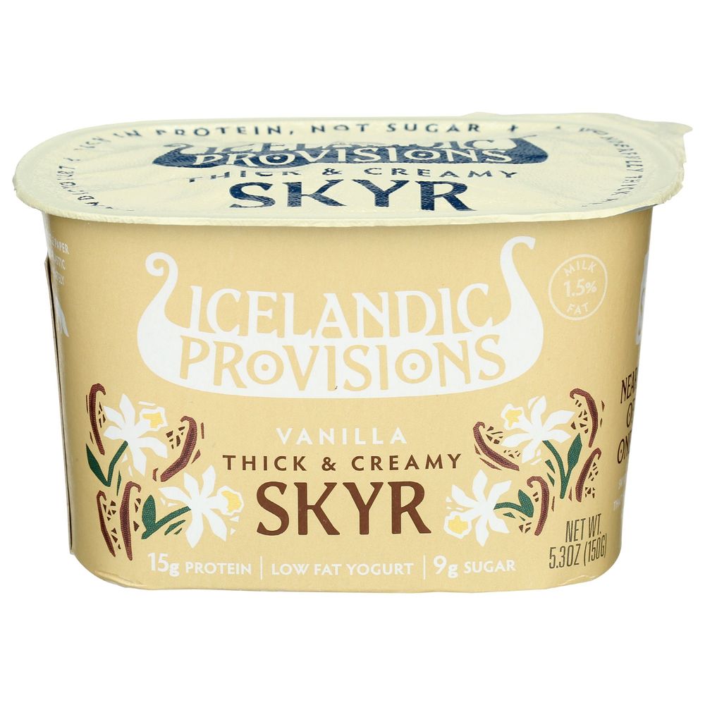 Icelandic Provisions Vanilla Thick and Creamy Skyr Yogurt, 5.3 Fluid ...