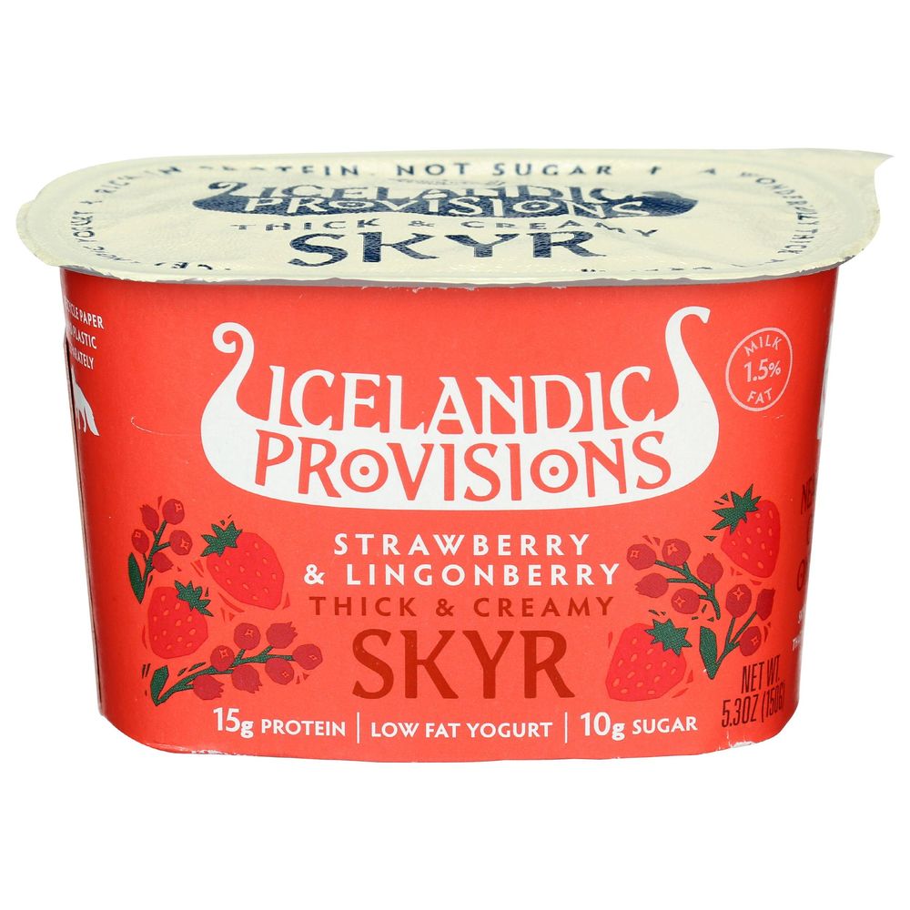 Icelandic Provisions Strawberry and Lingonberry Thick and Creamy Skyr ...