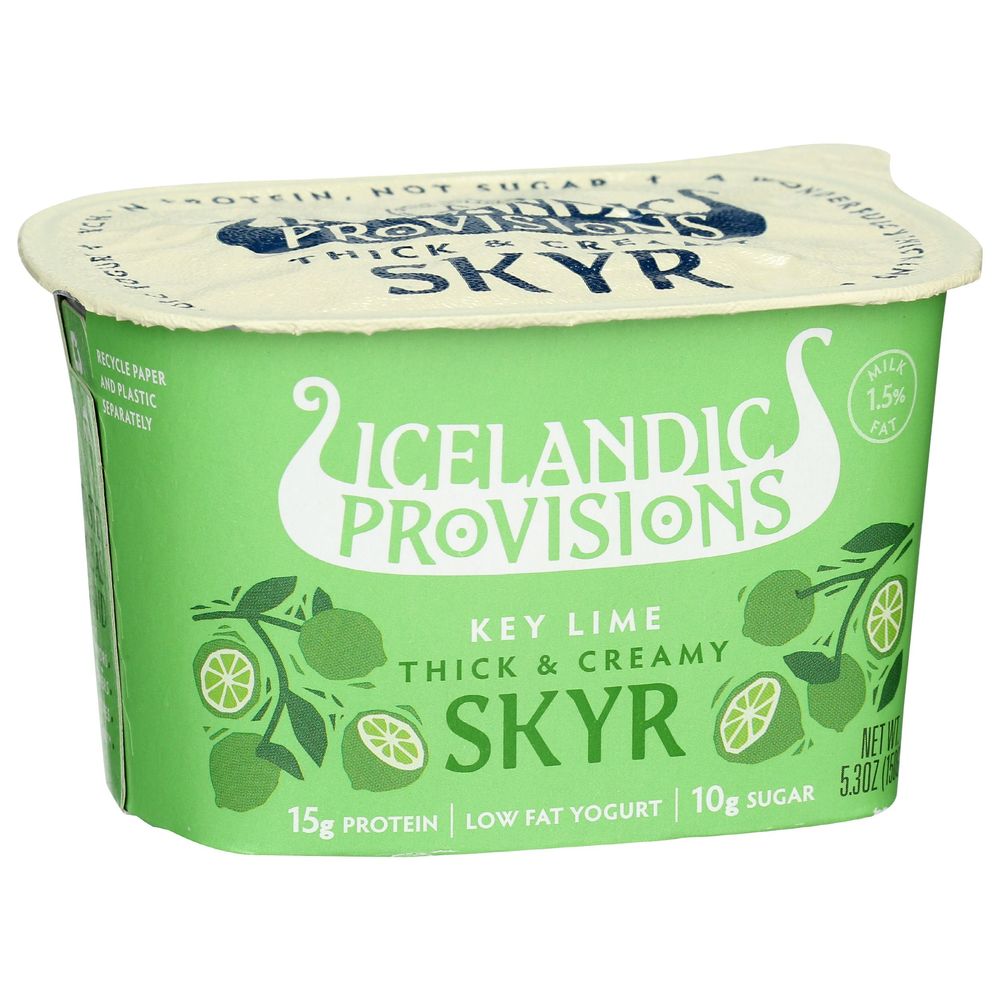 Icelandic Provisions Key Lime Thick and Creamy Skyr Yogurt, 5.3 Fluid ...