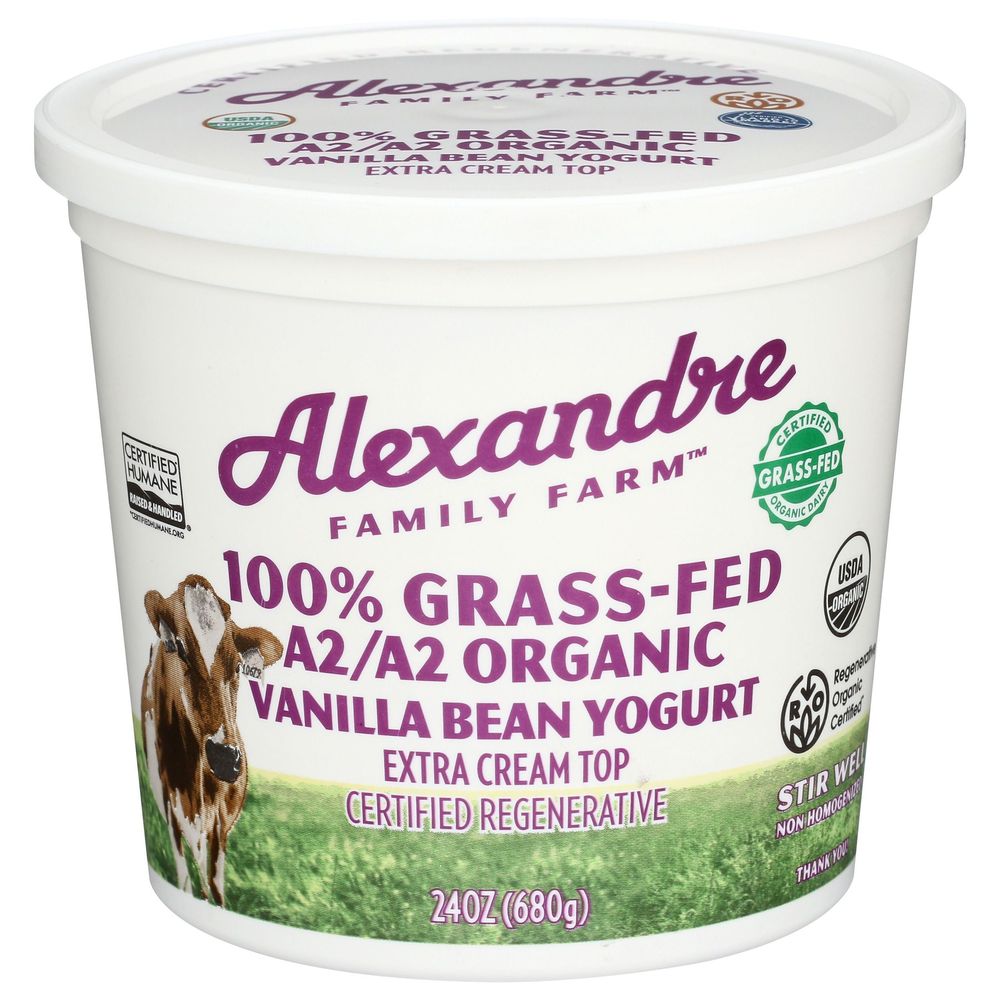 Alexandre Family Farm Organic A2/A2 Vanilla Bean Extra Cream Top Whole ...