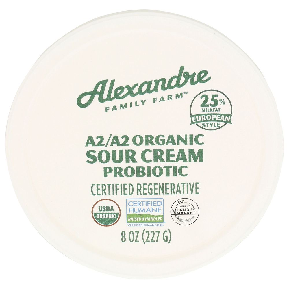 Alexandre Family Farm Organic A2/A2 Probiotic Sour Cream, 8 Ounce -- 6 ...