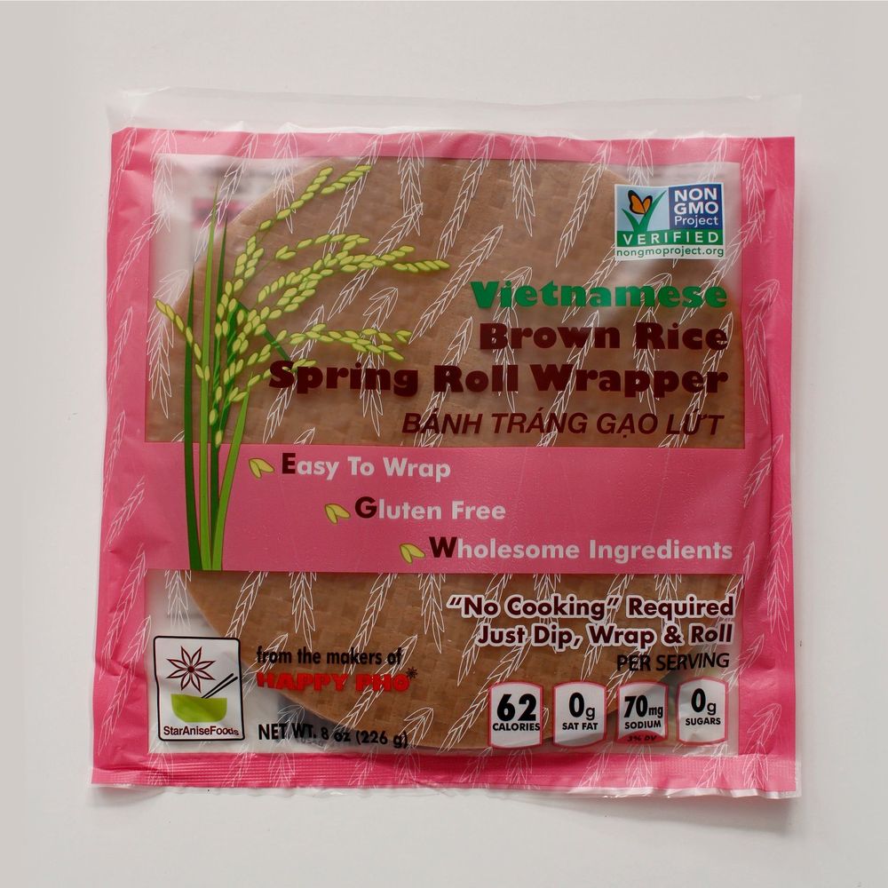 Star Anise Brown Rice Vietnamese Spring Roll Wrapper, 8 Ounce -- 6 per case