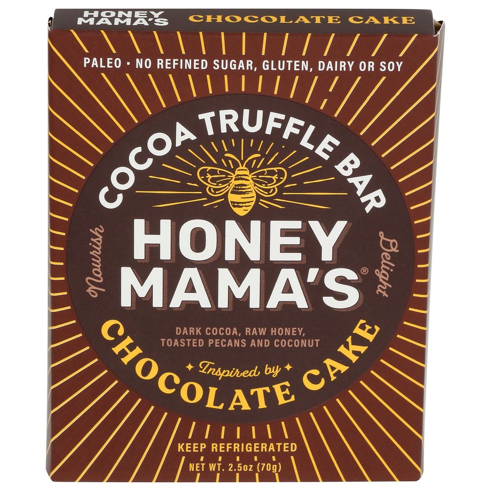 Honey Mamas Chocolate Cake Cocoa Truffle Bar, 2.5 Ounce -- 12 per case