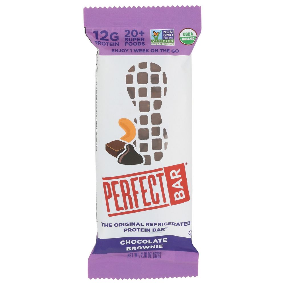 Perfect Bar Organic Chocolate Brownie Protein Bar, 2.18 Ounce -- 8 per ...