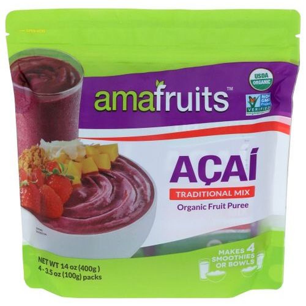 Amafruits Acai Traditional Mix with Guarana Fruit Pack, 14 Ounce -- 8 ...