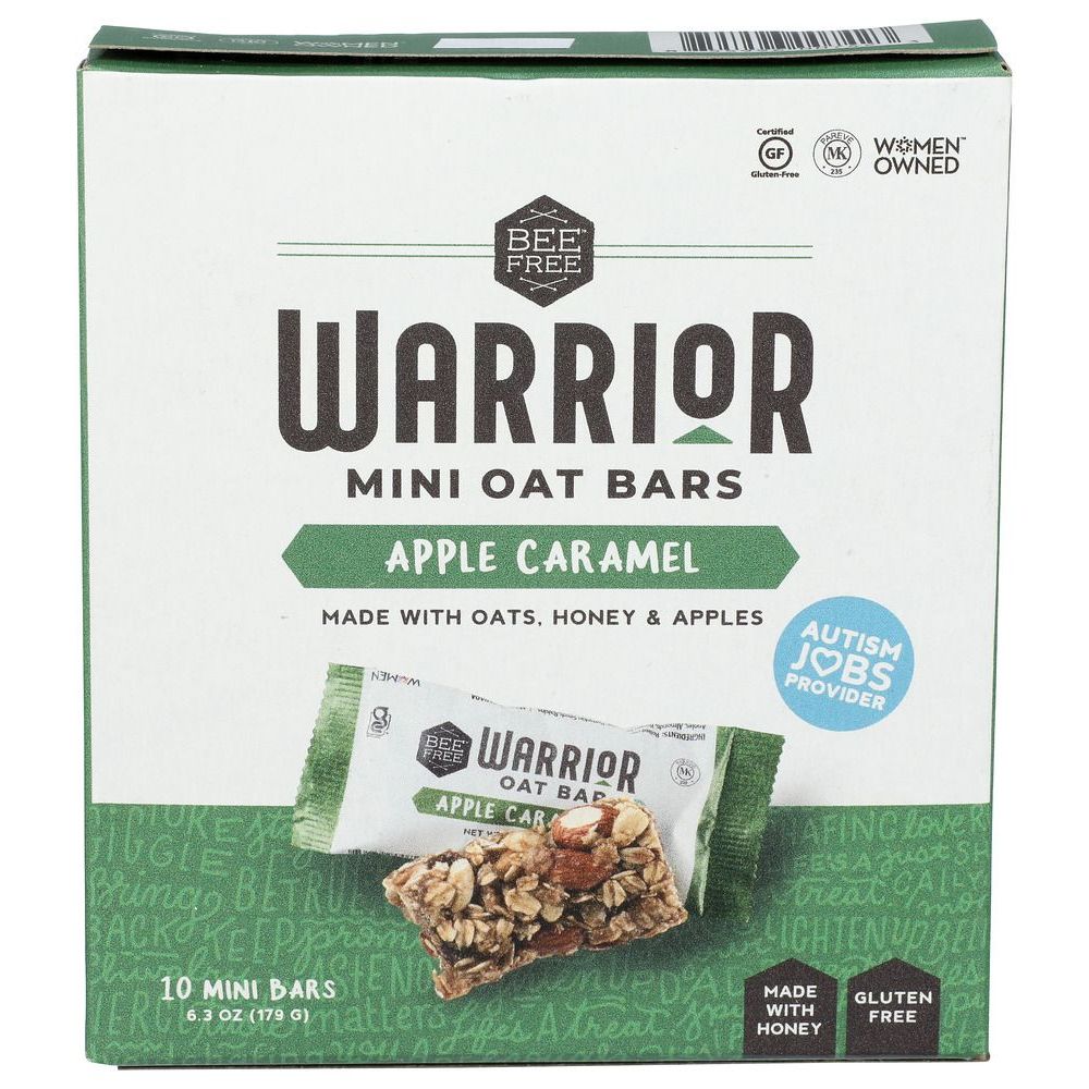 Beefree Warrior Apple Caramel Mini Oat Bar, 0.63 Ounce -- 8 per case