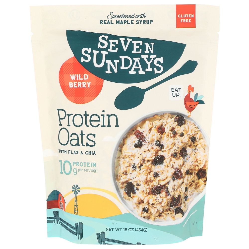 Seven Sundays Wild Berry Seven Protein Oats, 16 Ounce -- 6 per case
