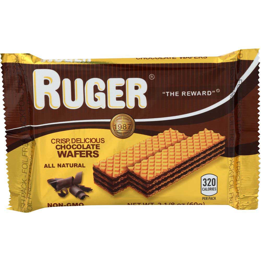 Ruger Chocolate Wafer Cookies, 2.125 Ounce -- 12 per case