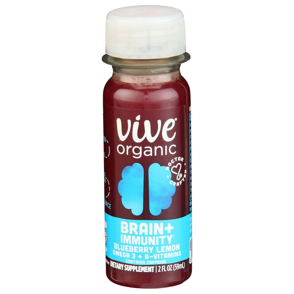 Vive Organic Blueberry Lemon Brain and Immunity Dual Boost Shot, 2 ...