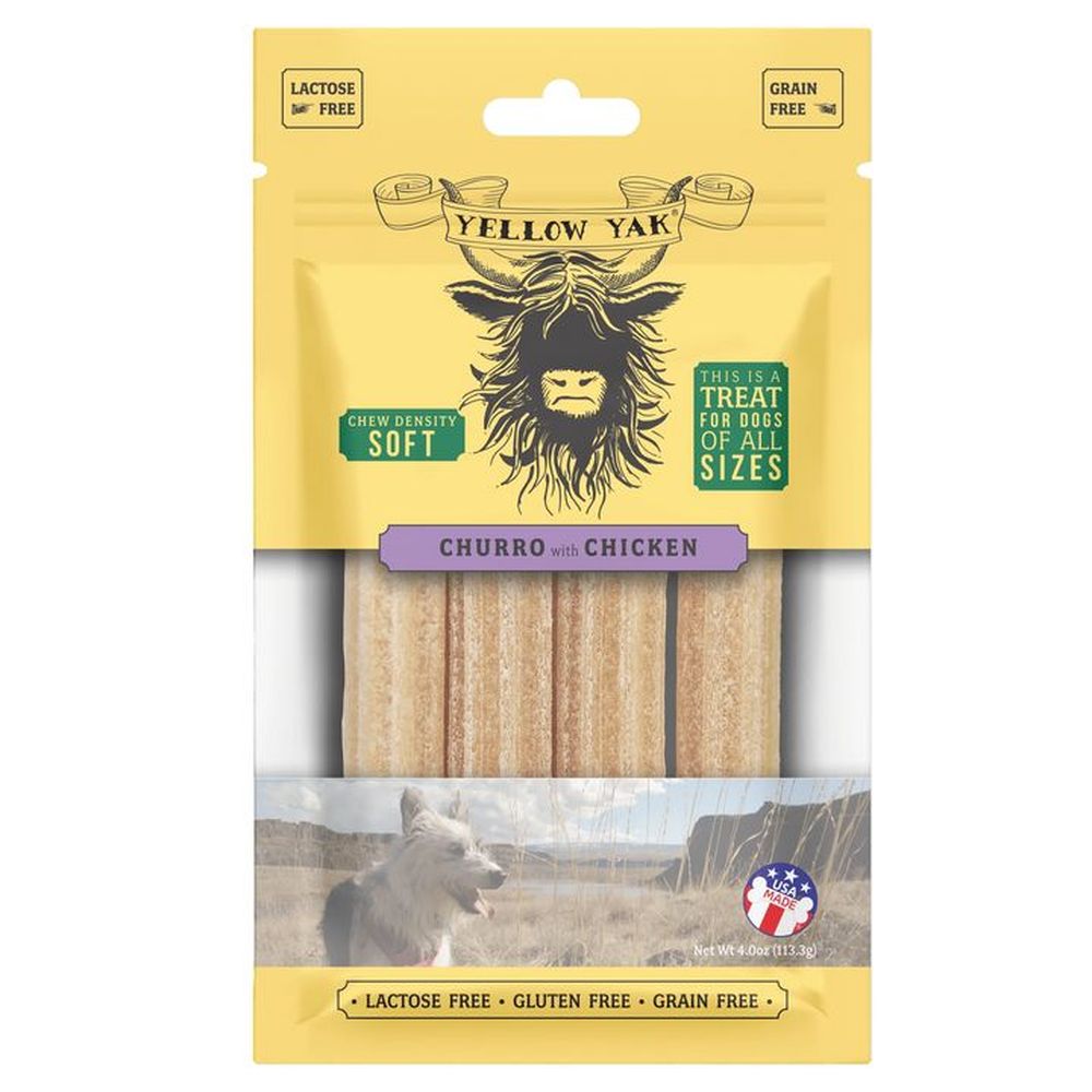 Yellow Yak Churro Chicken Soft Density Dog Chew, 4 Ounce -- 6 per case ...