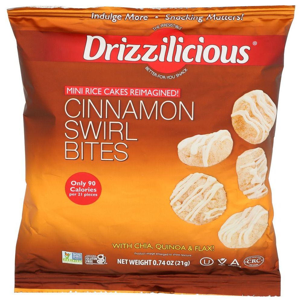 Drizzilicious Mini Cinnamon Swirl Bites Rice Cake, 0.74 Ounce -- 80 per ...