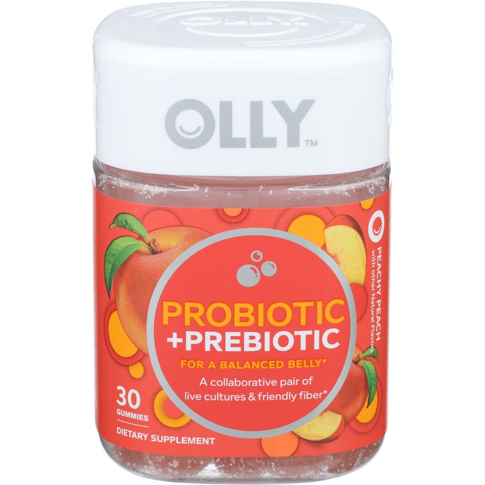 Olly Peachy Peach Probiotic Plus Prebiotic Gummies, 30 Count