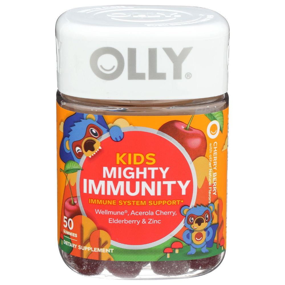 Olly Cherry Berry Kids Immunity Gummies, 50 Count