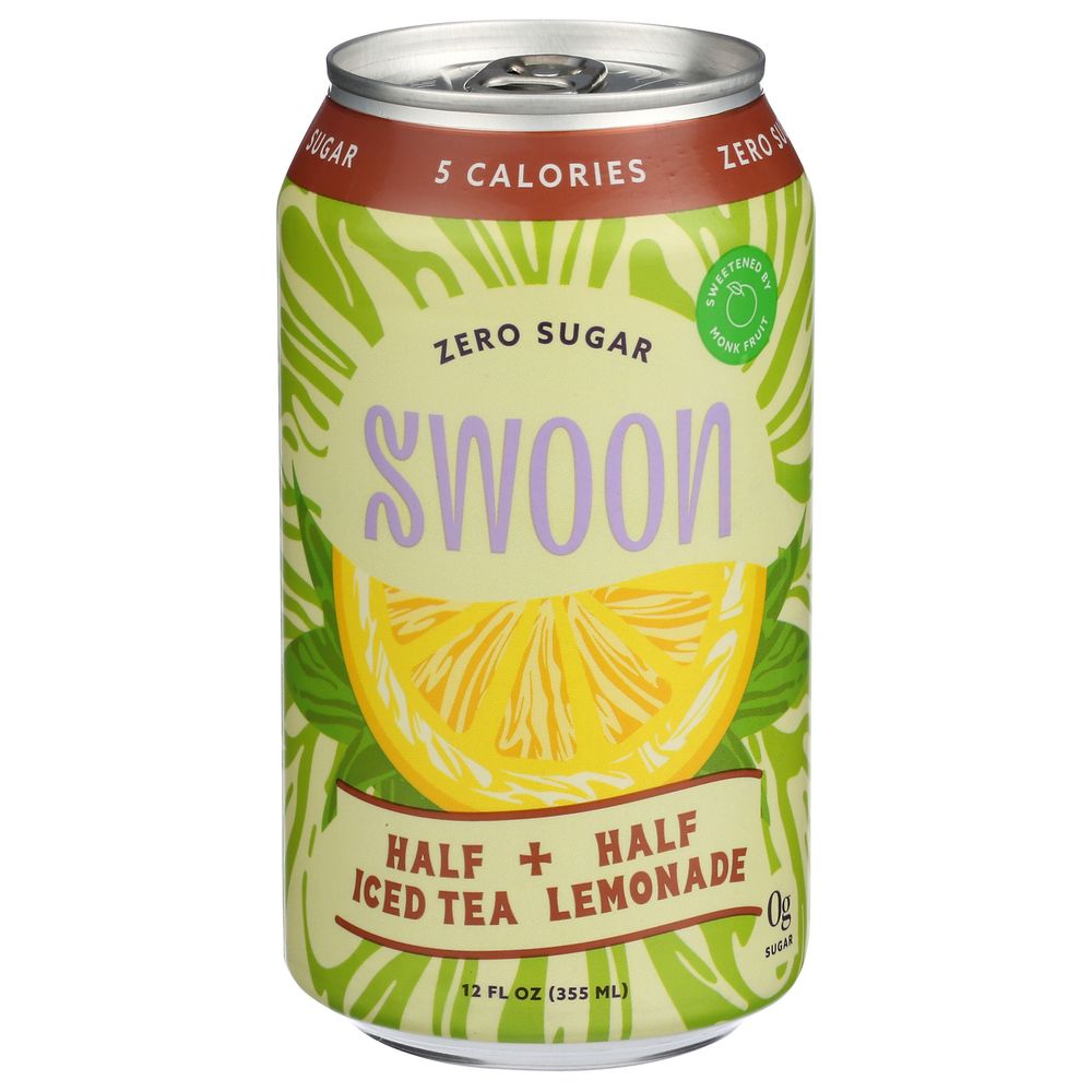 Swoon Zero Sugar Half Plus Half Iced Tea Lemonade, 12 Fluid Ounce -- 12 ...