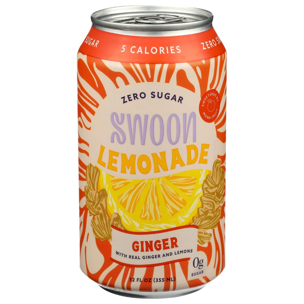 Swoon Zero Sugar Ginger Lemonade, 12 Fluid Ounce -- 12 per case