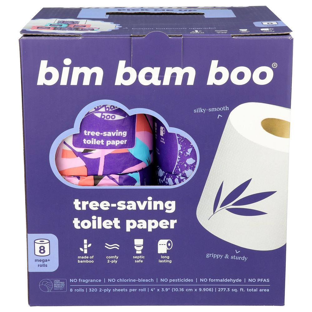Bim Bam Boo Tree-Saving Toilet Paper - Mega Roll, 8 count -- 6 rolls ...