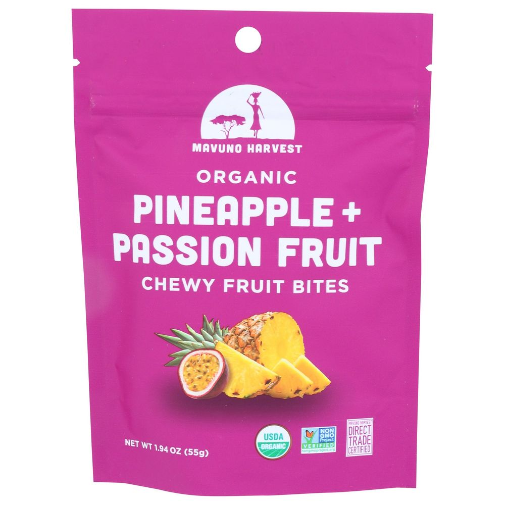 Mavuno Harvest Organic Dried Pineapple and Passionfruit Chewy Fruit ...