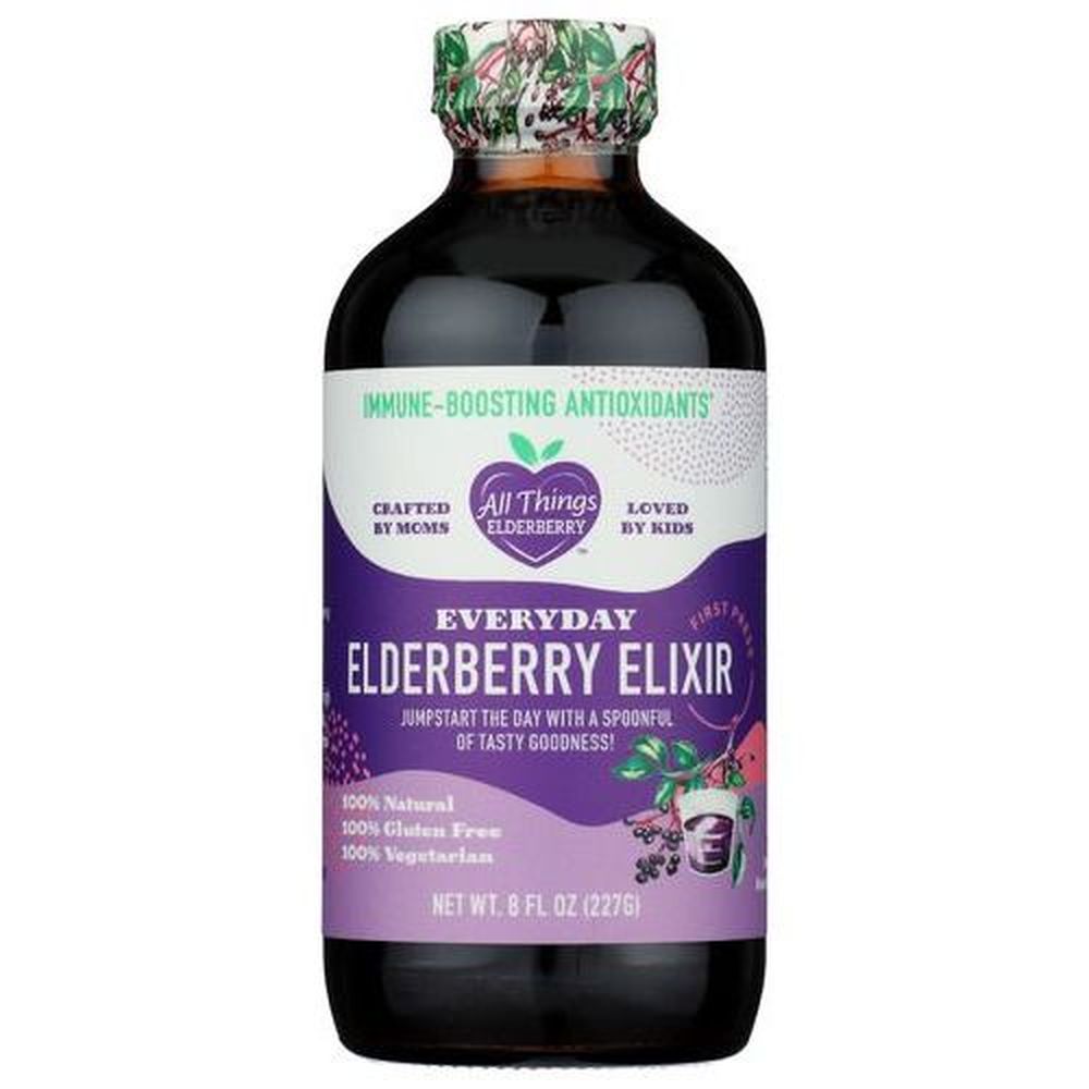 All Things Elderberry Everyday Elderberry Elixir, 8 Fluid Ounce