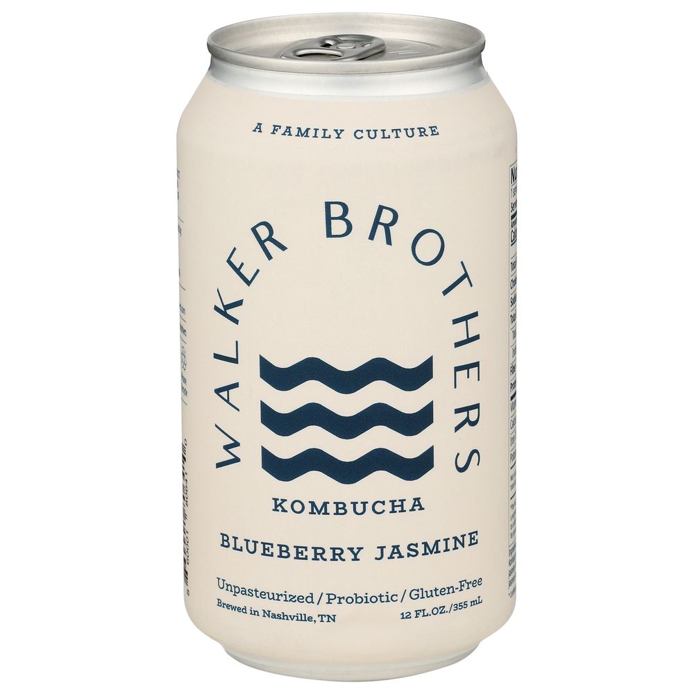 Walker Brothers Blueberry Jasmine Kombucha, 12 Fluid Ounce -- 12 per case