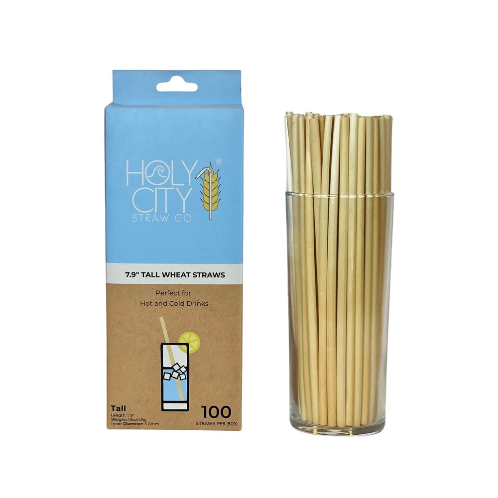 Holy City Straw Company Wheat Stem Straw, 7.9 inch -- 100 per case ...
