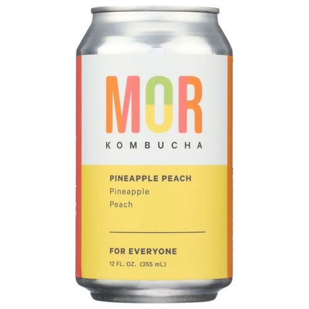 Mor Pineapple Peach Kombucha, 12 Fluid Ounce -- 12 per case