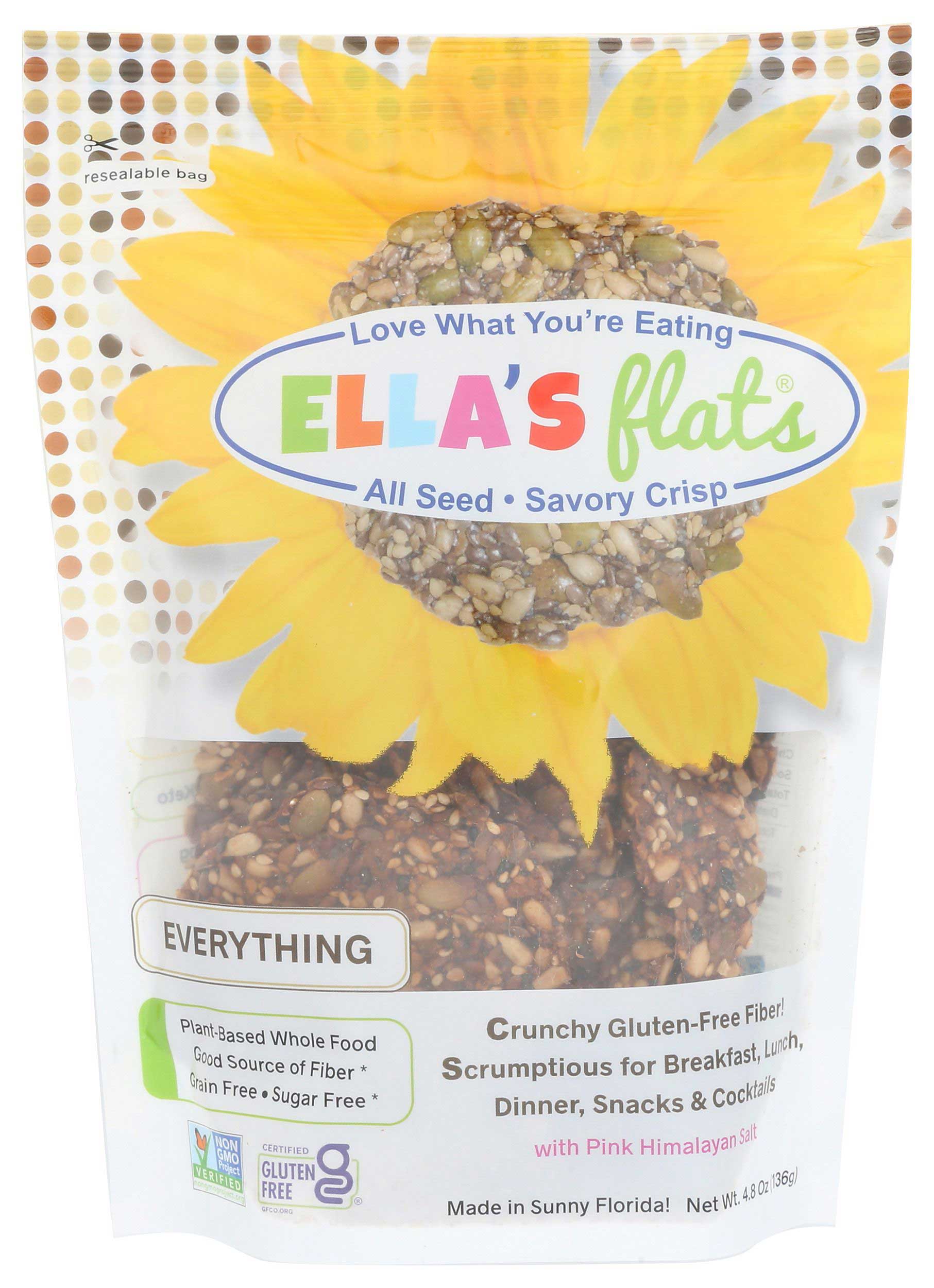 Ellas Flats Everything Crackers, 4.8 Ounce -- 6 per case