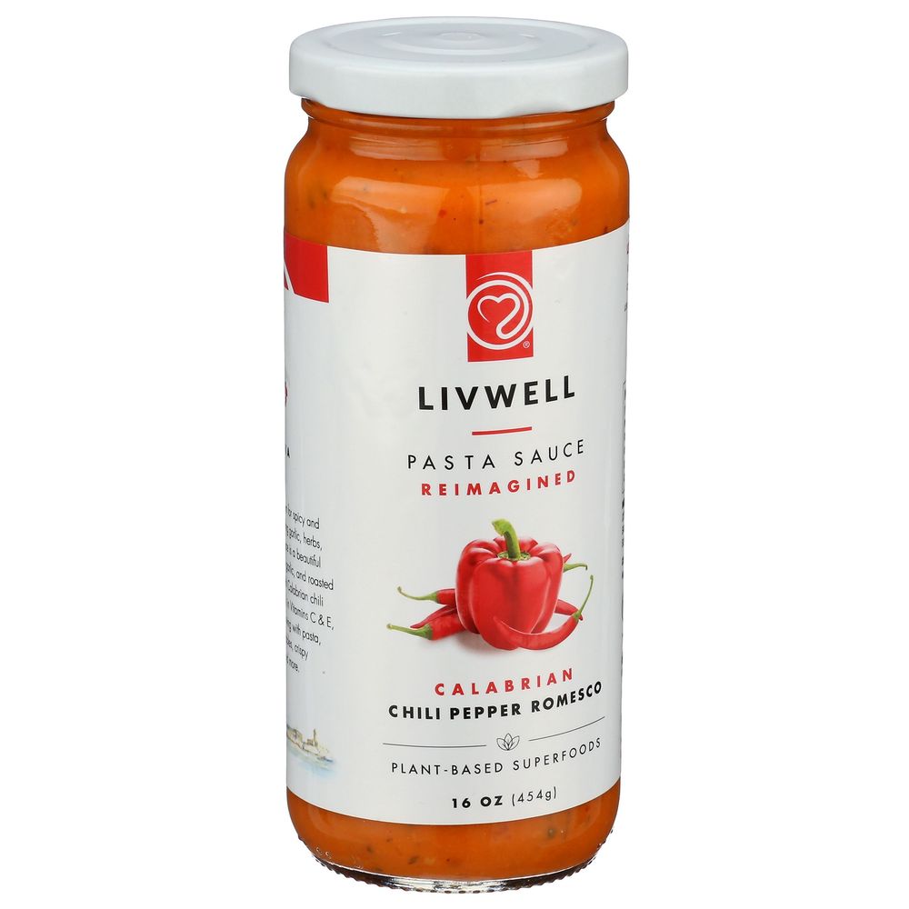 Livwell Foods Calabrian Chili Pepper Romesco Pasta Sauce, 16 Ounce -- 6 ...