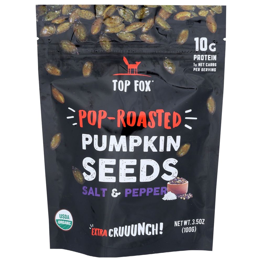 Top Fox Salt and Pepper Pop Roasted Pumpkin Seeds, 3.5 Ounce -- 6 per case