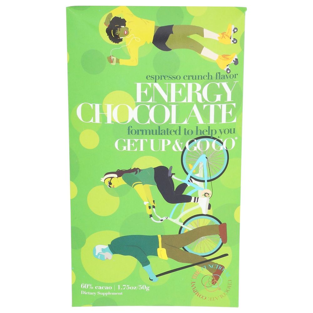 The Functional Chocolate Espresso Crunch Energy Chocolate Bar, 1.75 ...