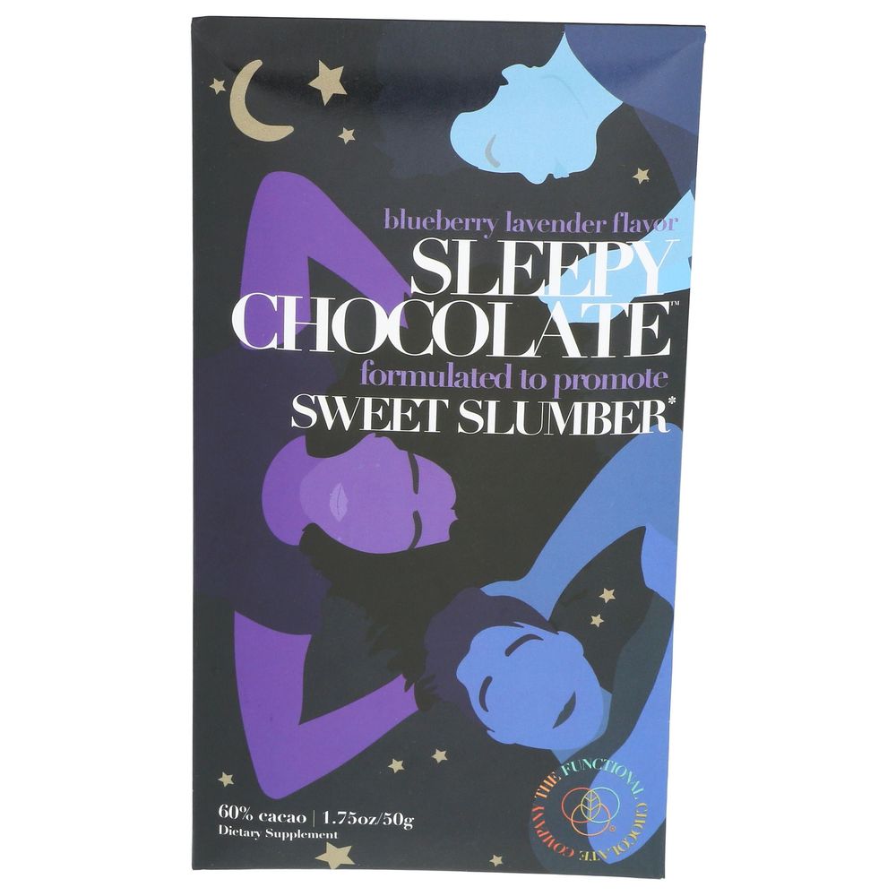 The Functional Chocolate Blueberry Lavender Sleepy Chocolate Bar, 1.75 ...