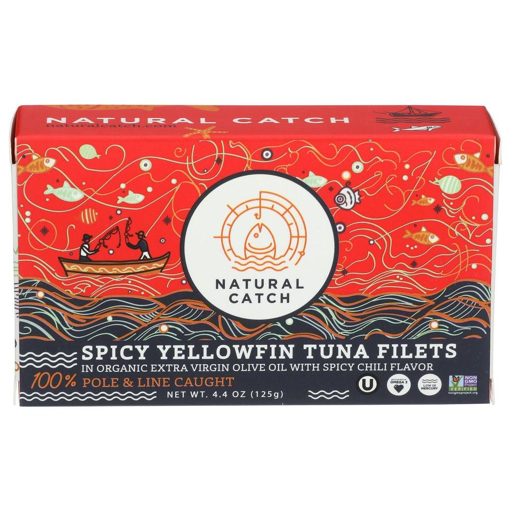Natural Catch Spicy Yellowfin Tuna Filets in Extra Virgin Olive Oil, 4. ...