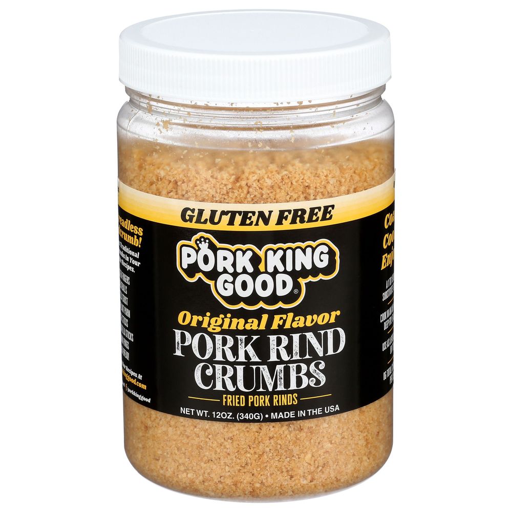 Pork King Good Original Flavor Pork Rind Crumbs, 12 Ounce -- 6 per case