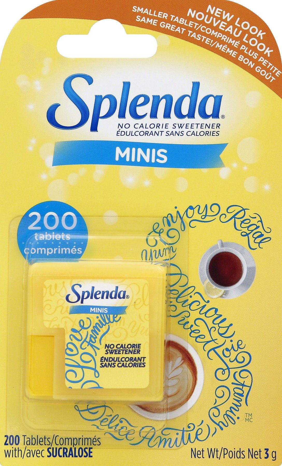 Splenda No Calorie Sucralose Mini Tablets, 200 count per pack -- 12 per ...