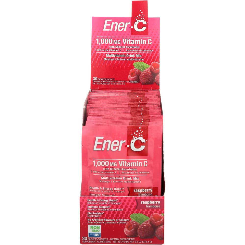 Ener-C 1000mg Vitamin C Raspberry Multivitamin Drink Mix - 30 count per ...