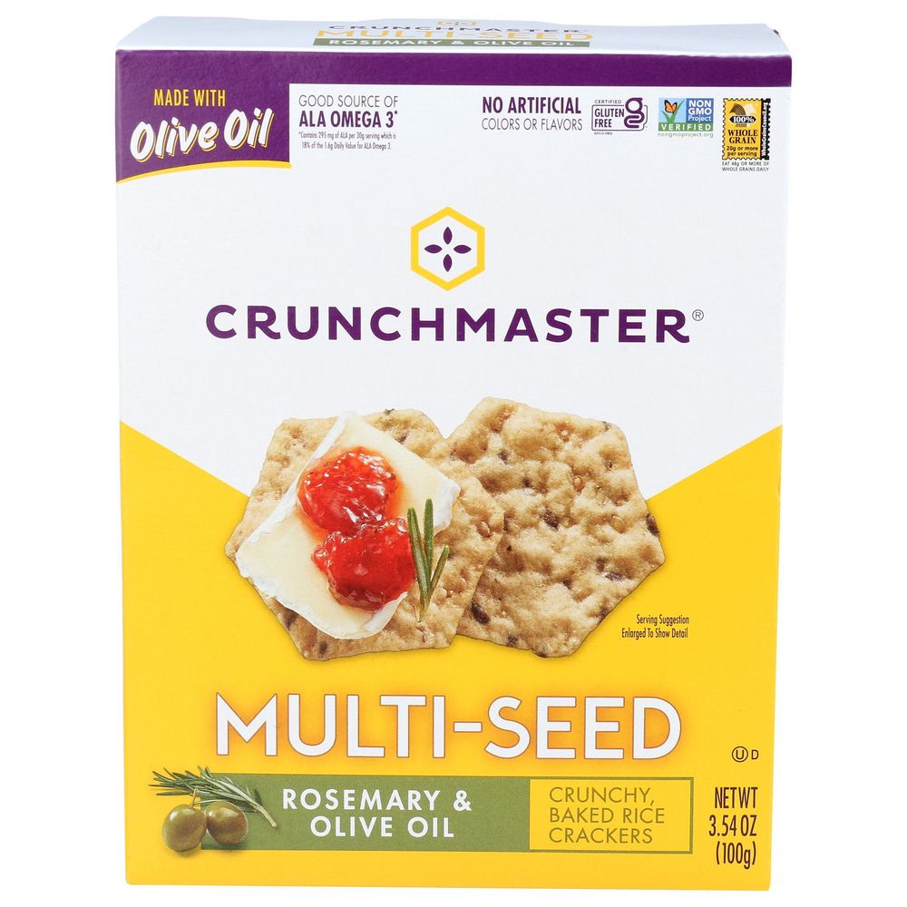 Crunchmaster Baked Rice Multiseed Rosemary and Olive Oil Cracker, 3.54 ...