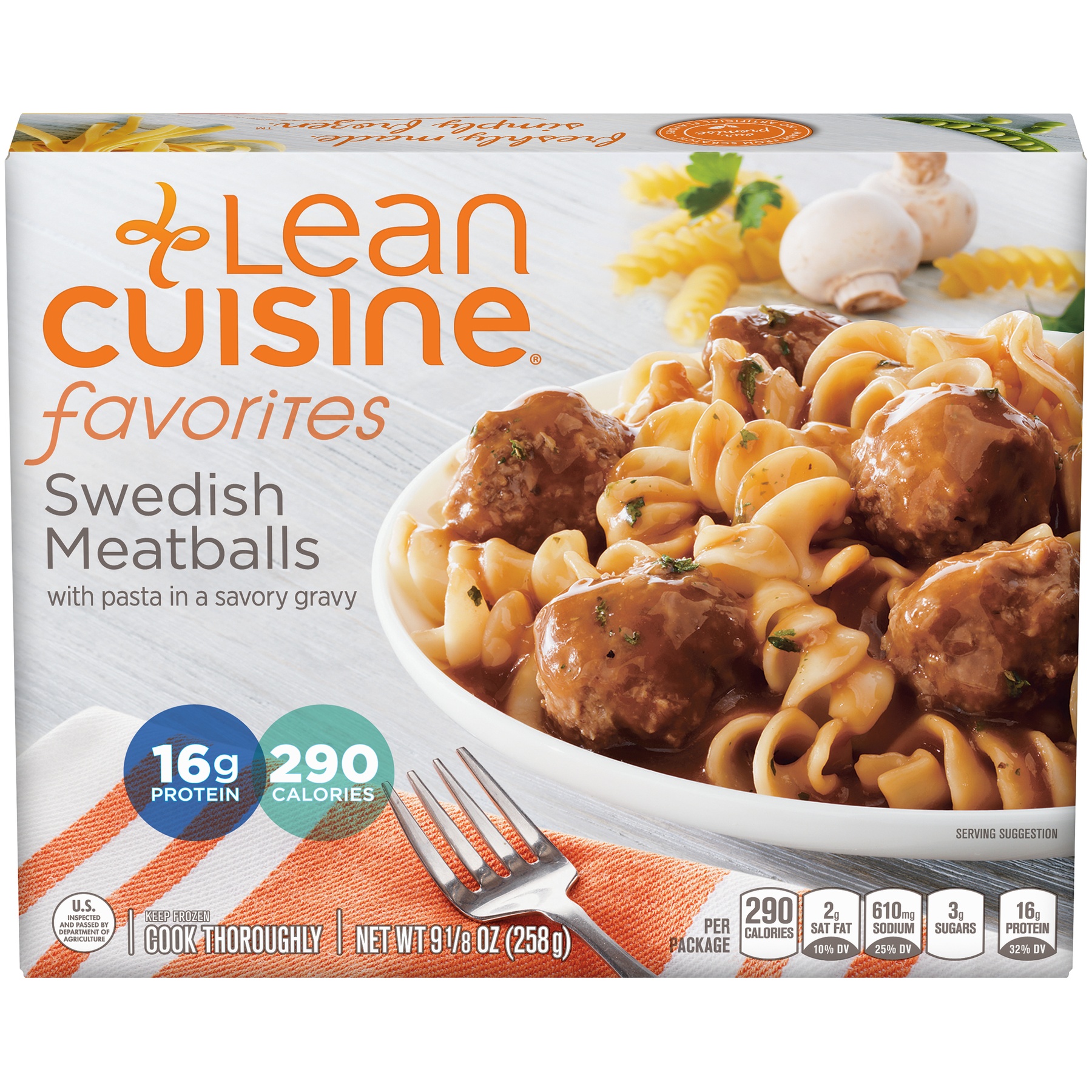 Nestle Stouffers Lean Cuisine Swedish Meatball, 9.13 Ounce -- 12 per case.