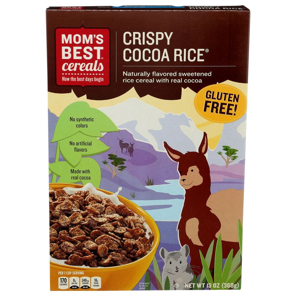Moms Best Cereals Crispy Cocoa Rice, 13 Ounce -- 8 per case
