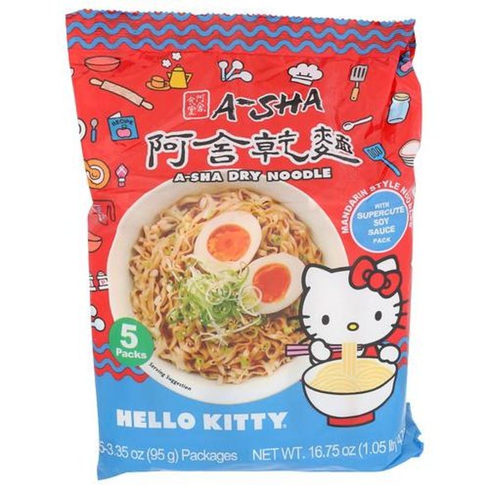 A-Sha Hello Kitty Dry Noodles with Supercute Soy, 16.75 Ounce -- 6 per case