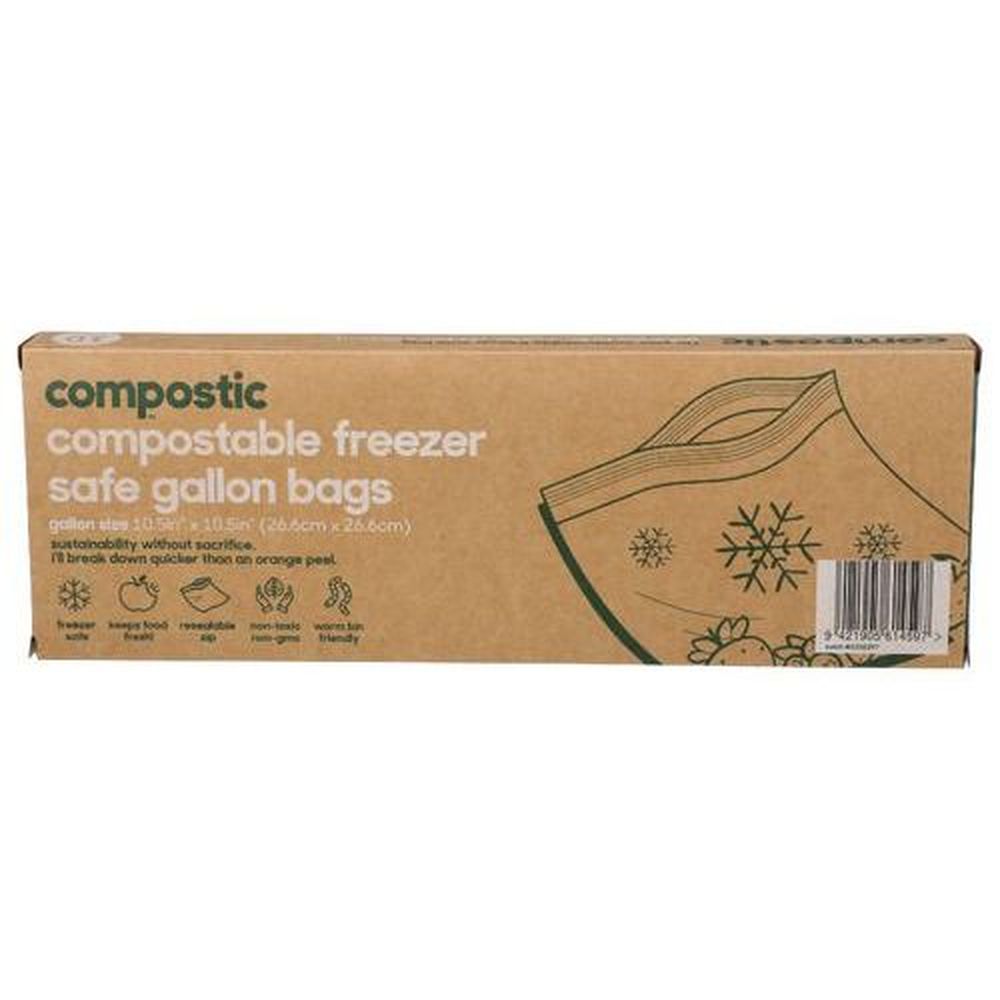 Compostic Compostable Freezer Safe Gallon Bags, 10 count -- 12 per case ...