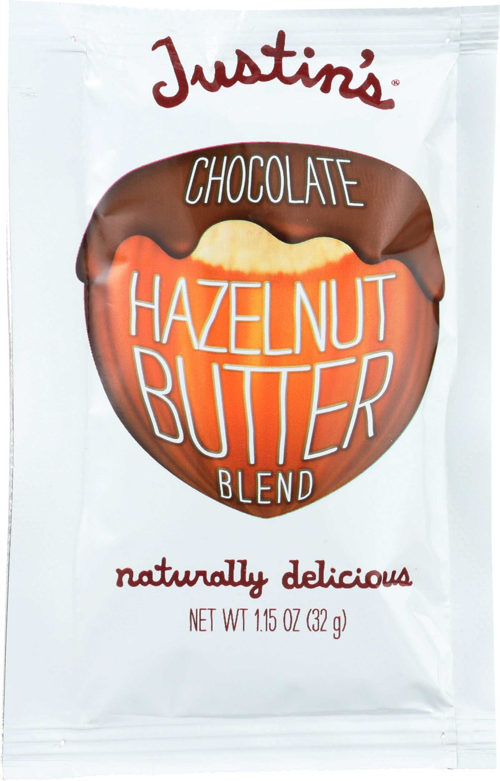 Justins Naturally Delicious Chocolate Hazelnut Butter, 1.15 Ounce ...
