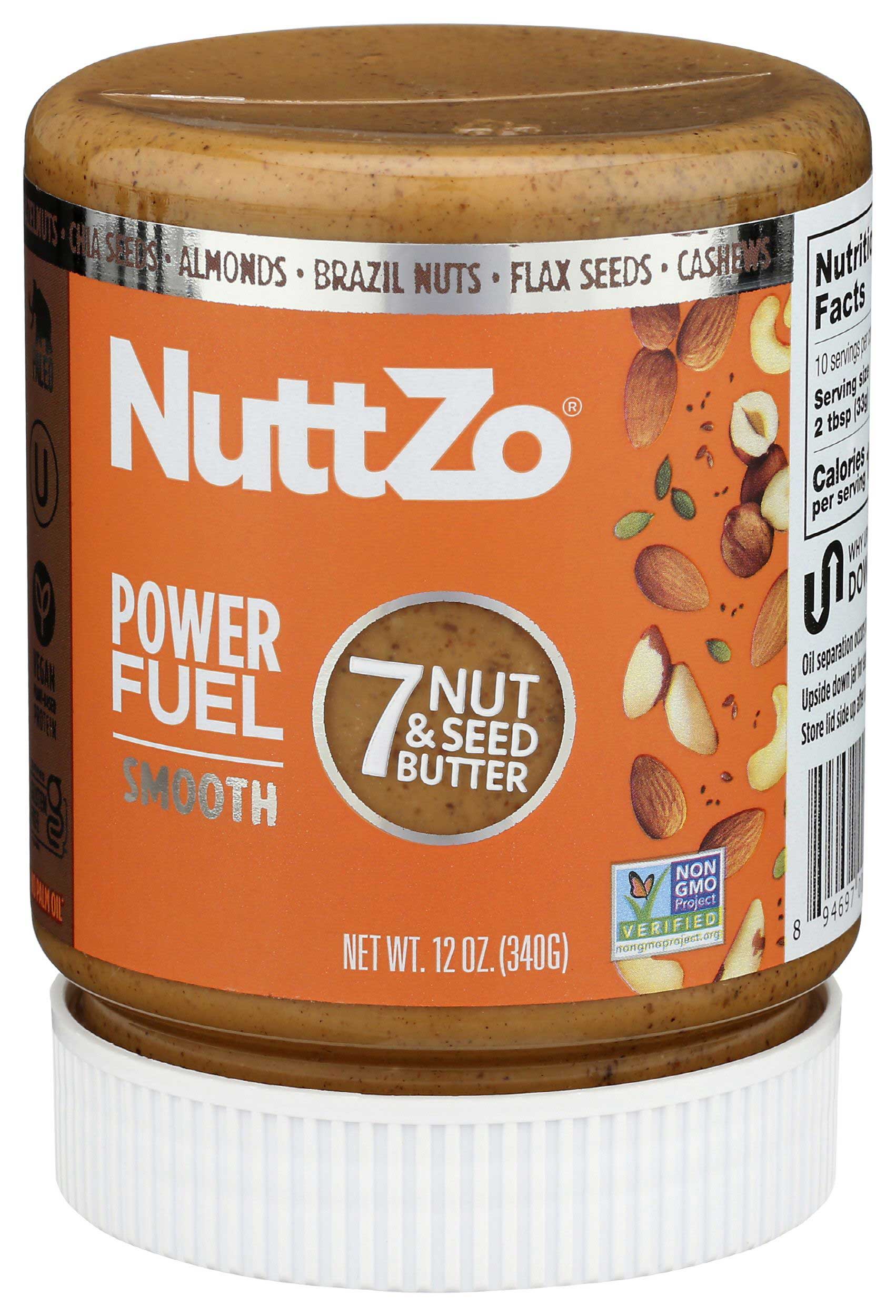 Nuttzo Organic Smooth Power Fuel 7 Nut and Seed Butter, 12 Ounce -- 6 ...