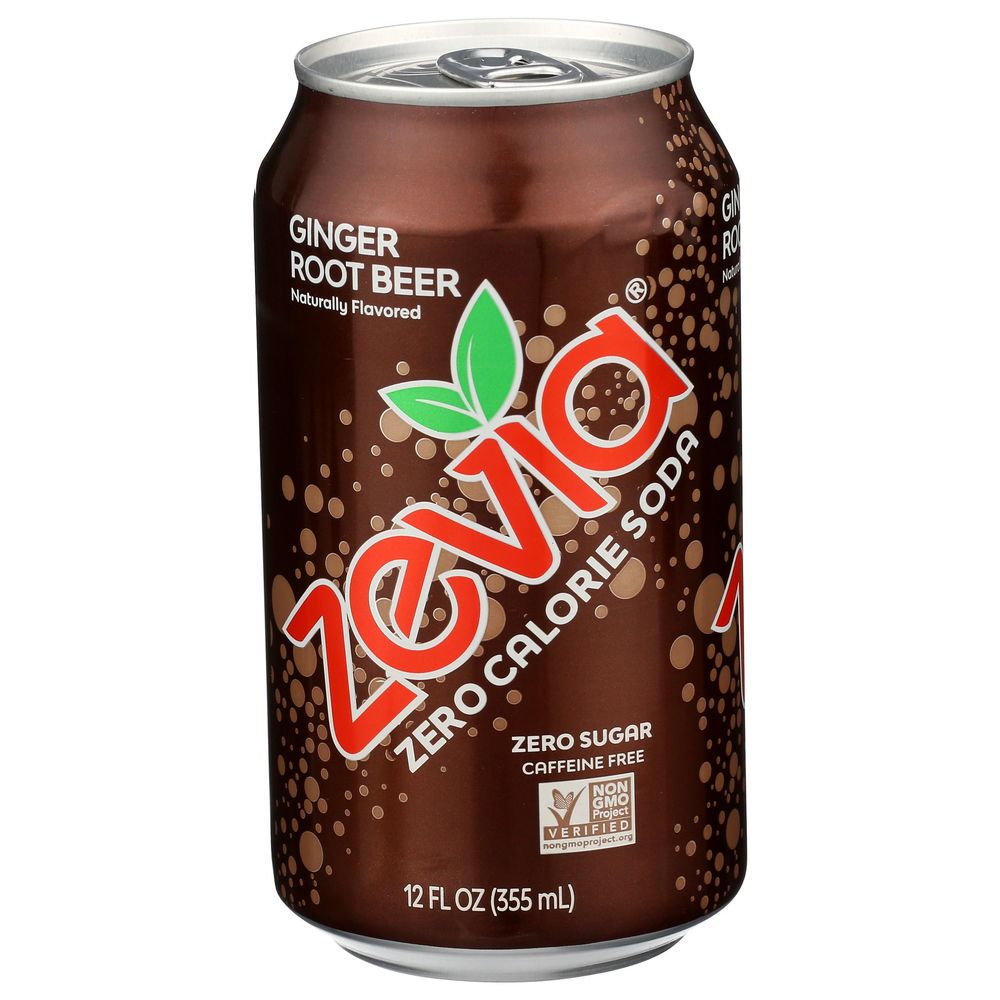 Zevia Ginger Root Beer Naturally Flavored Zero Calorie Soda, 72 Fluid ...