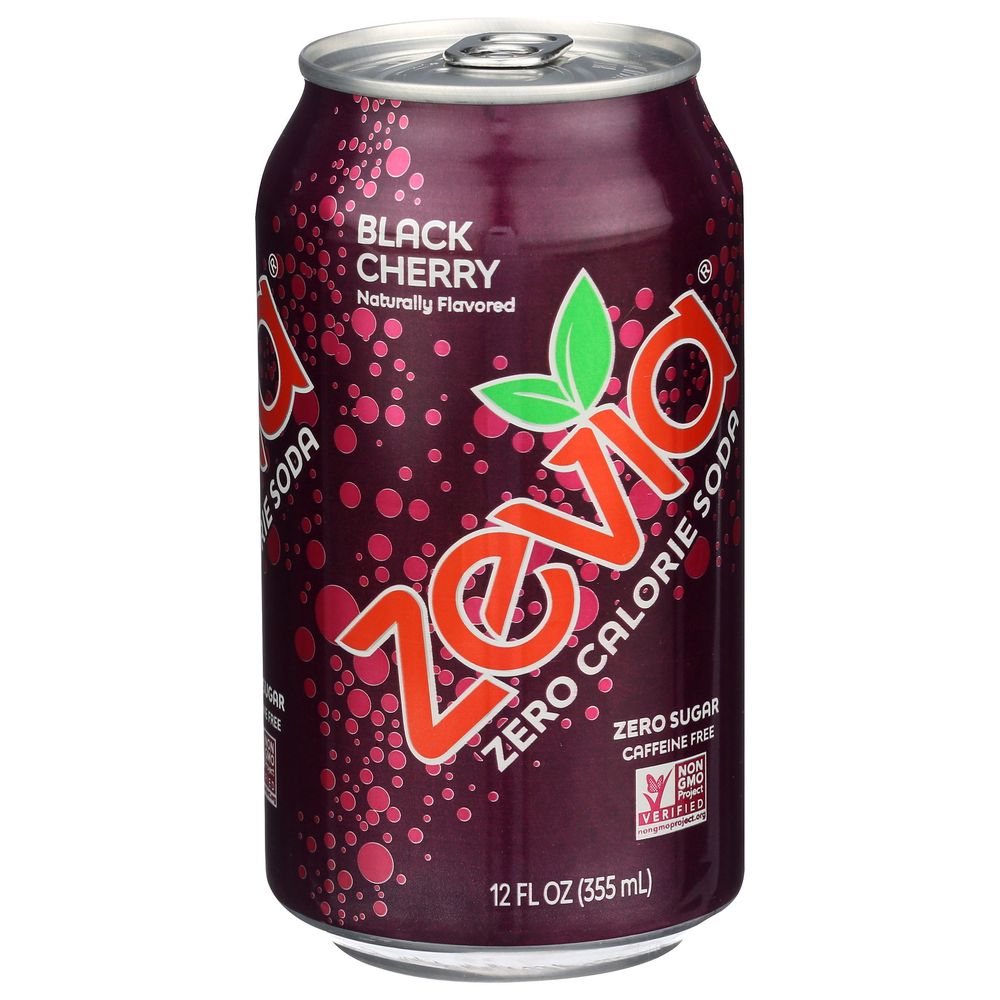 Zevia Black Cherry Naturally Flavored Zero Calorie Soda, 72 Fluid Ounce ...